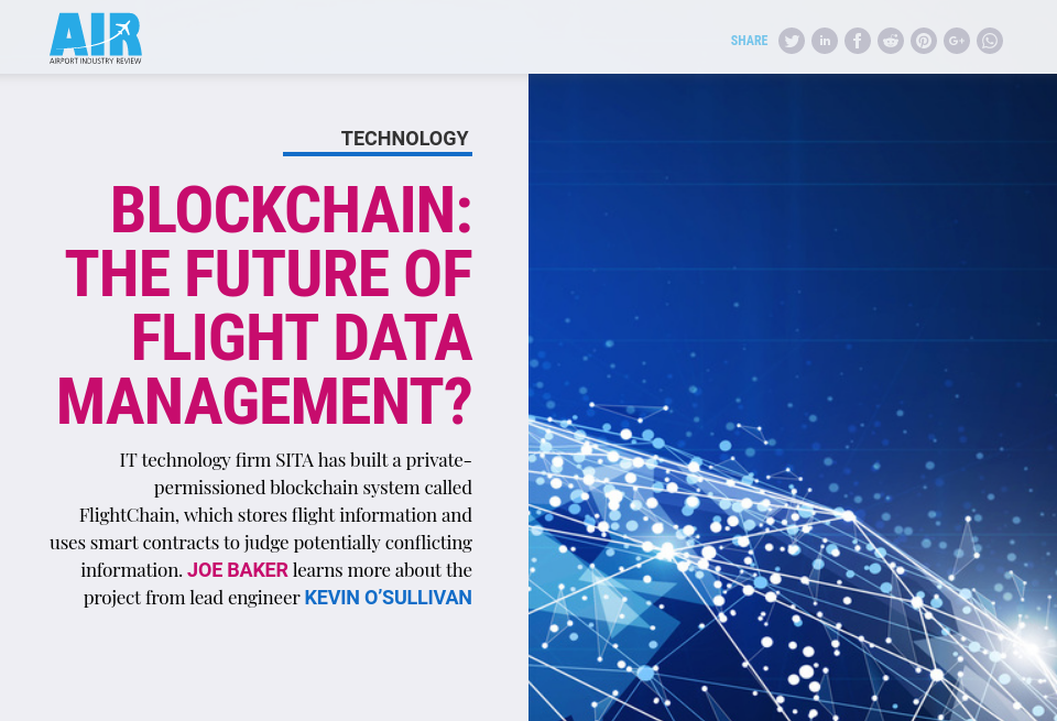 Blockchain: the future of flight data management? - Airport Industry ...