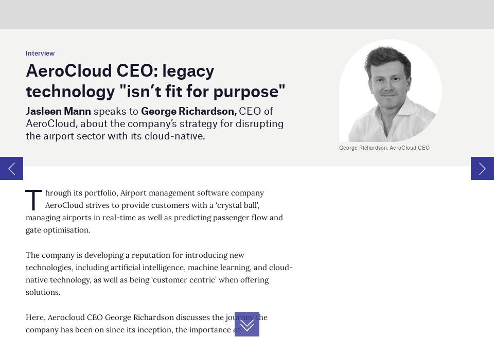 AeroCloud CEO: legacy technology "isn’t fit for purpose" - Airport ...
