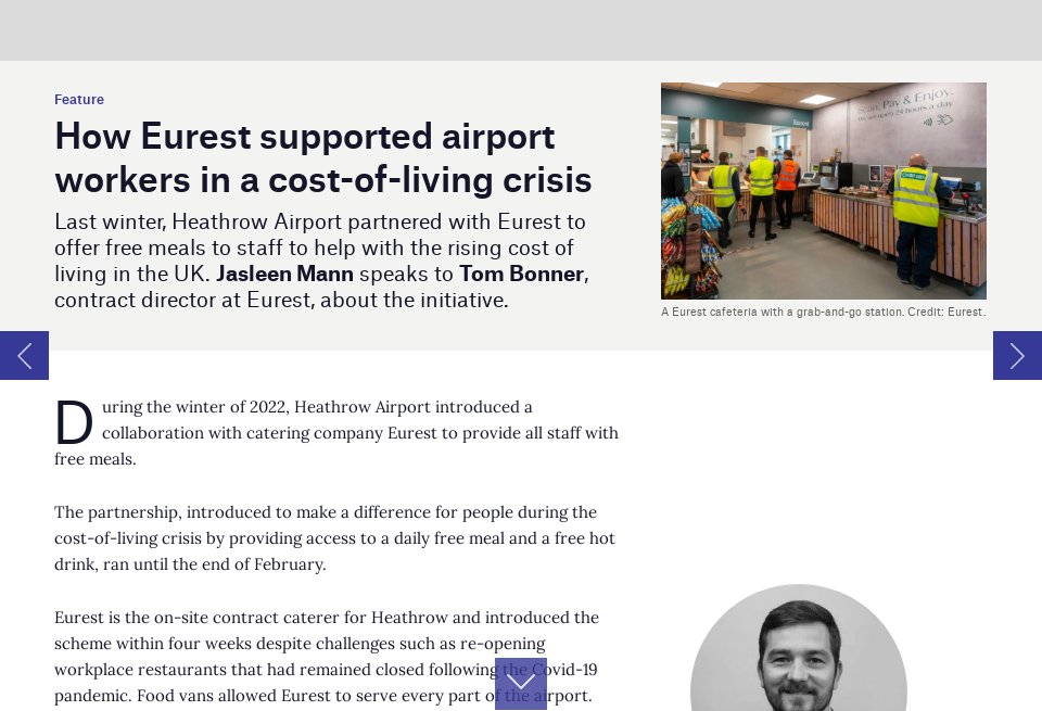 How Eurest supported airport workers in a cost-of-living crisis ...