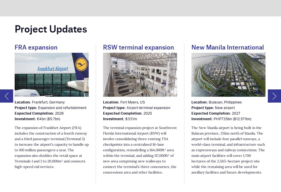 Project Updates - Airport Industry Review | Issue 84 | April 2023