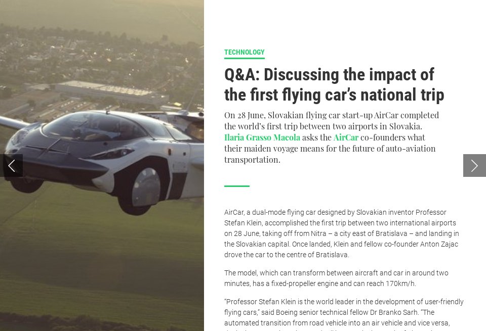 Discussing the impact of the first flying car’s national trip - Airport ...