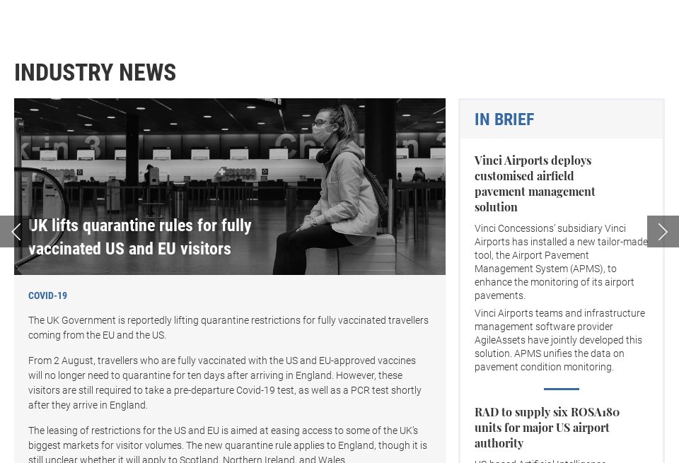 In Depth - Airport Industry Review | Issue 70 | August 2021