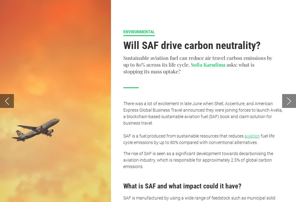 Will SAF drive carbon neutrality? - Airport Industry Review | Issue 80 ...