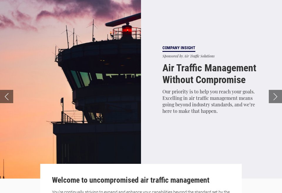 Air Traffic Solutions Company Insight - Airport Industry Review | Issue ...