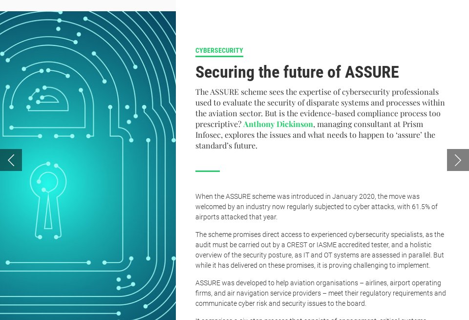 Securing the future of ASSURE - Airport Industry Review | Issue 74 ...