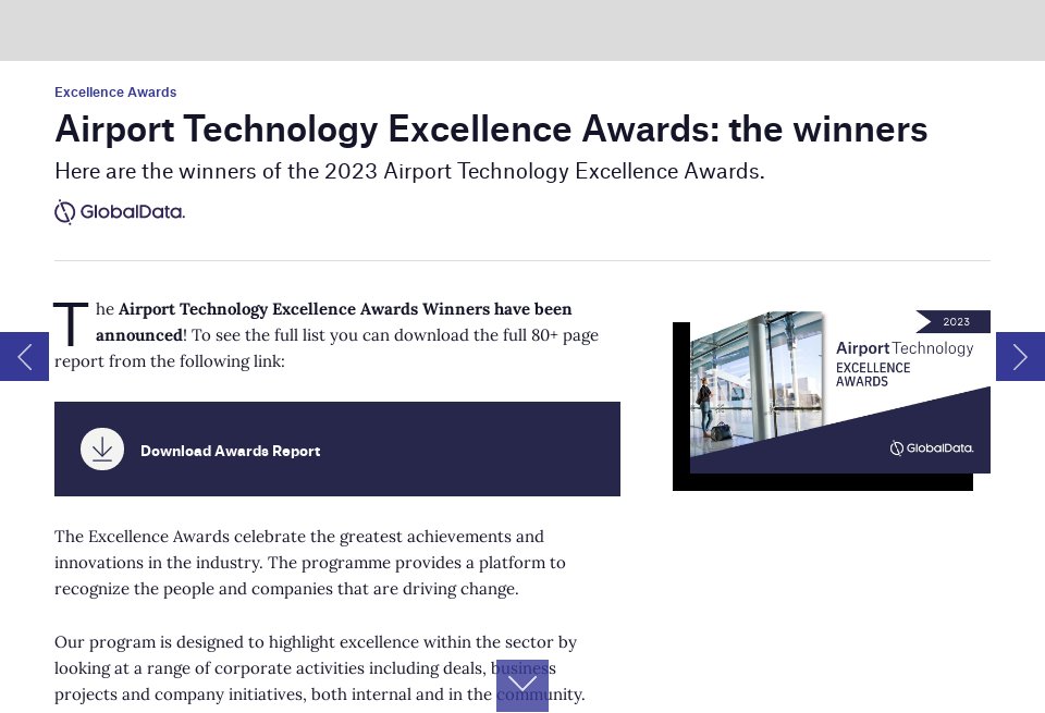Airport Technology Excellence Awards: the winners - Airport Industry ...
