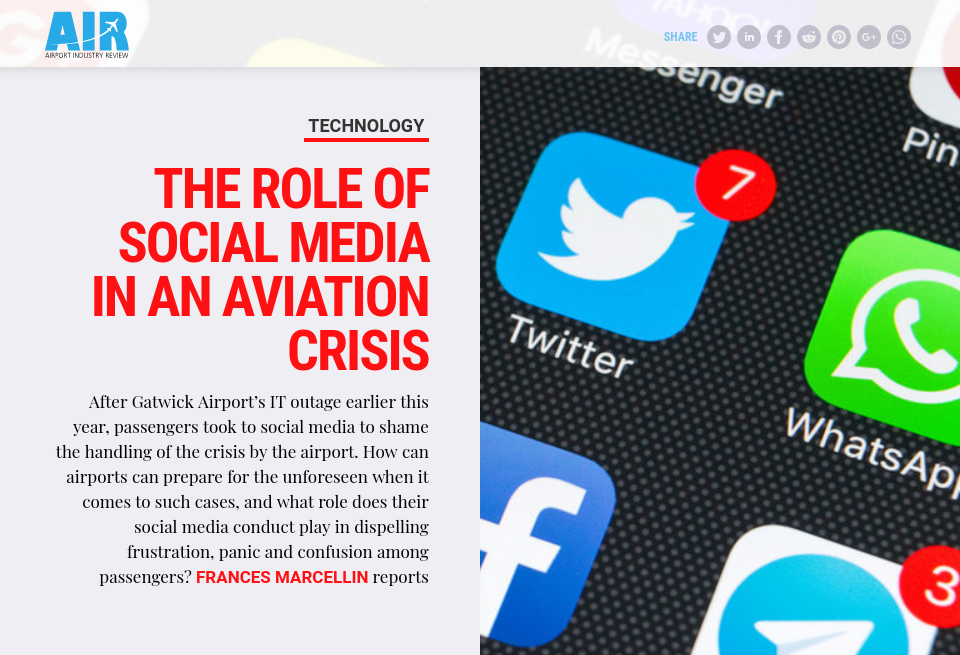 The role of social media in an aviation crisis - Airport Industry ...