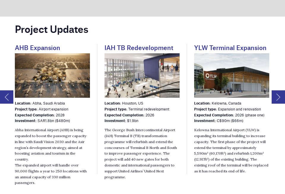 Project Updates - Airport Industry Review | Issue 89 | February 2024