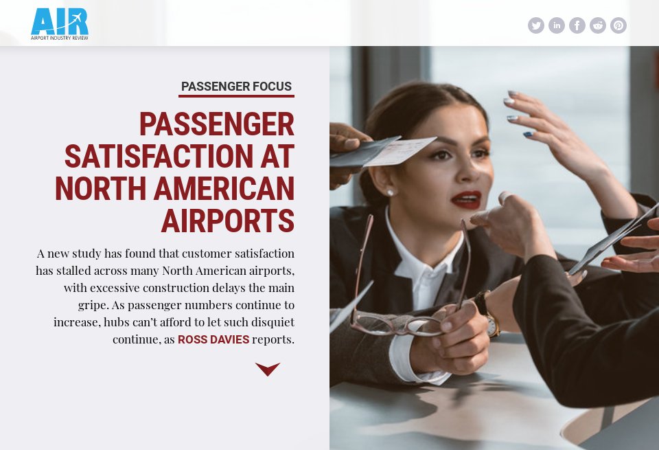 Passenger satisfaction at North American airports - Airport Industry ...