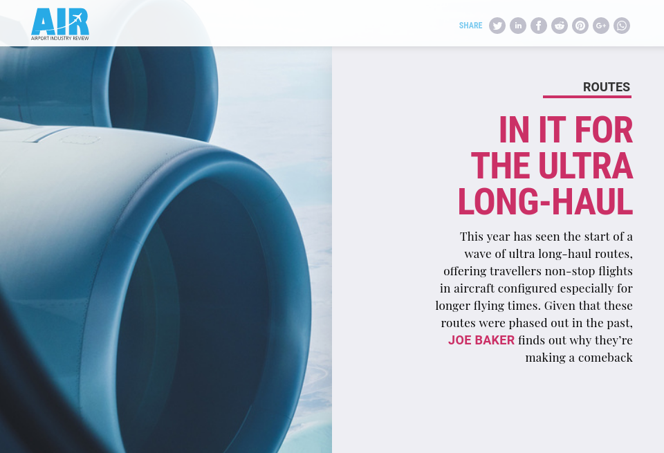 In it for the ultra long-haul - Airport Industry Review | Issue 33 ...
