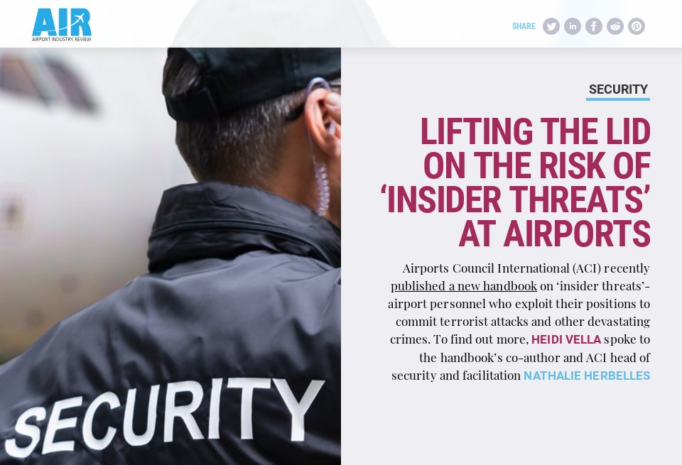 Lifting the lid on the risk of ‘insider threats’ at airports - Airport ...