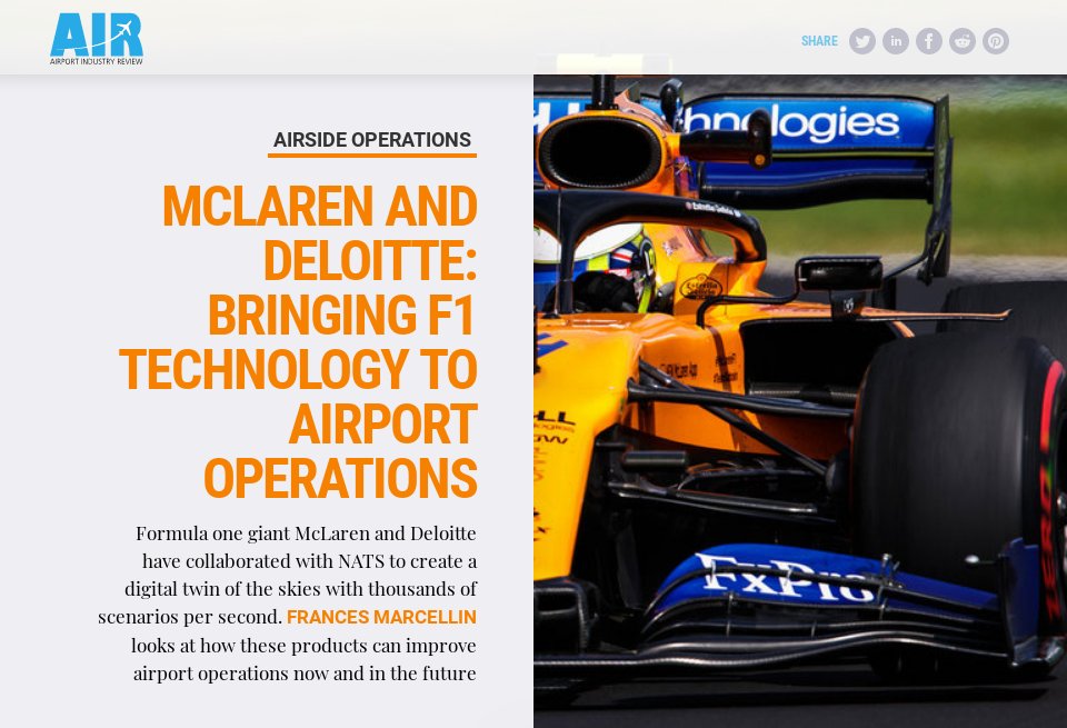 McLaren and Deloitte: bringing F1 technology to airport operations ...