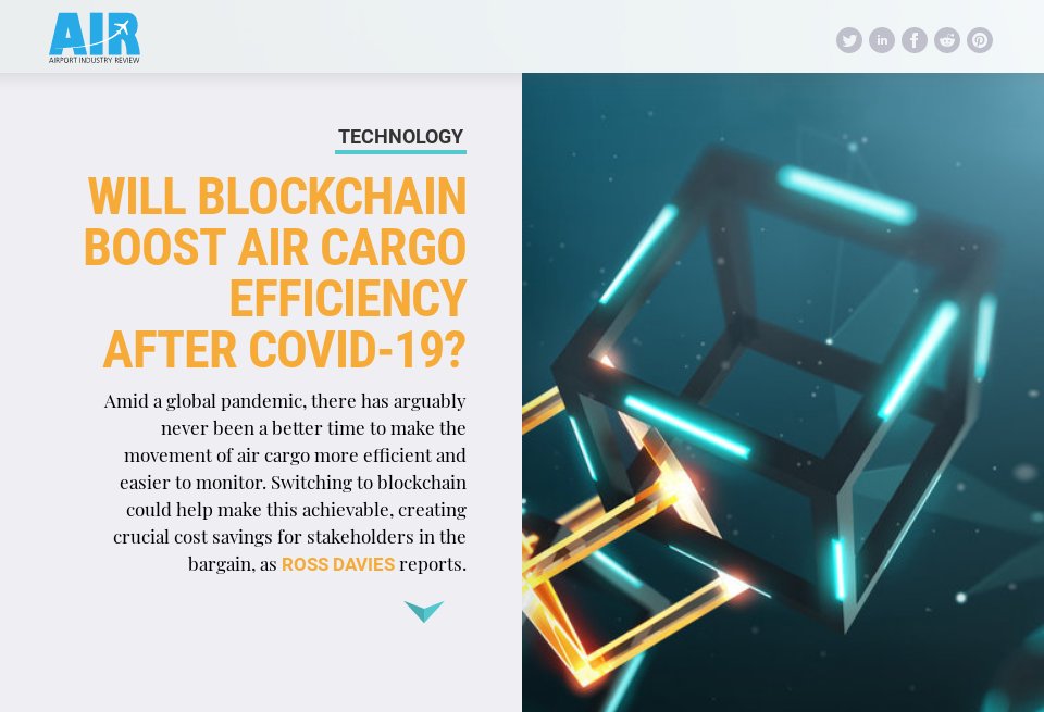 Will blockchain boost air cargo efficiency after Covid-19? - Airport ...