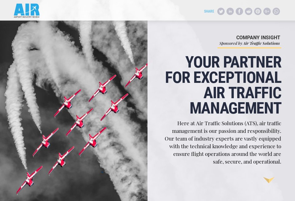 Air Traffic Solutions Company Insight - Airport Industry Review | Issue ...
