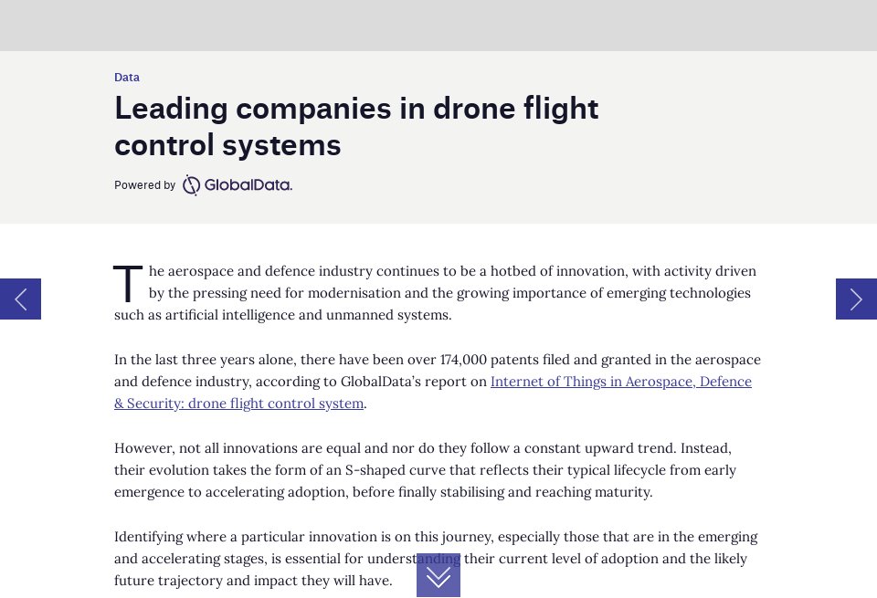 Leading companies in drone flight control systems - Airport Industry ...