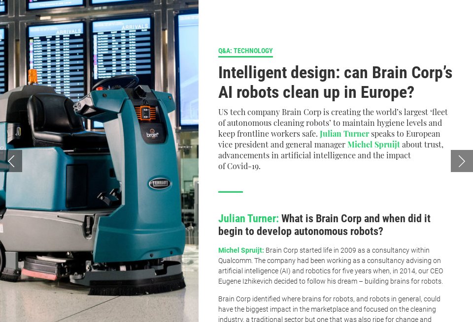 Intelligent design: can Brain Corp’s AI robots clean up in Europe ...