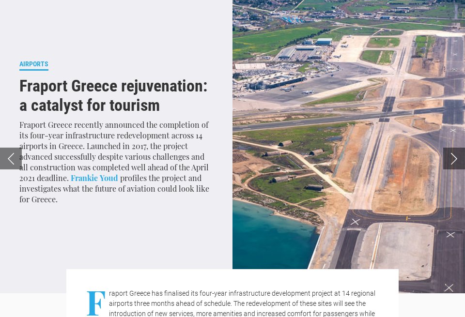 Fraport Greece rejuvenation: a catalyst for tourism - Airport Industry ...