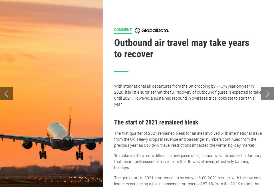Outbound air travel may not recover for years - Airport Industry Review ...