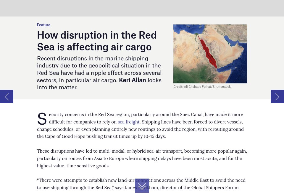 How disruption in the Red Sea is affecting air cargo - Airport Industry ...