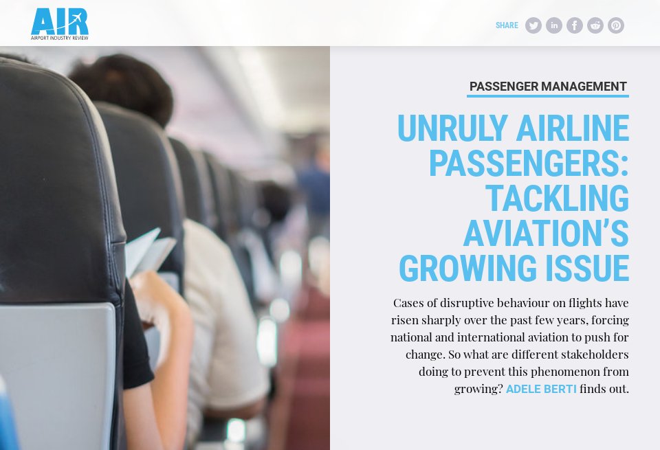 Unruly airline passengers: tackling aviation’s growing issue - Airport Industry Review | Issue ...